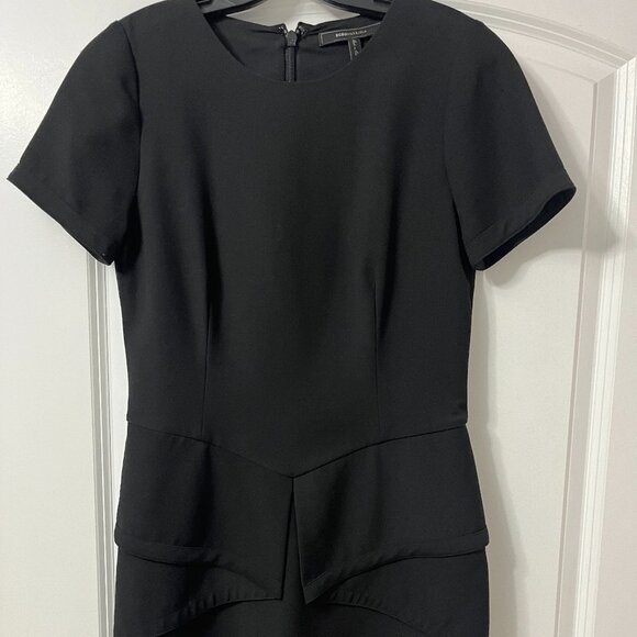 BCBGMaxAzria | Dresses | Bcbg Black Peplum Dress | Poshmark
